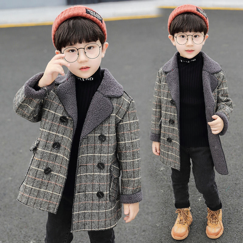 Boy's Woolen Coat Autumn Winter Childrens Woolen C... – Grandado
