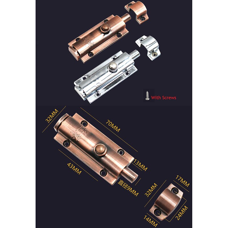 4" Zinc Alloy Chrome Red Bronze Spring Loaded Push... – Grandado