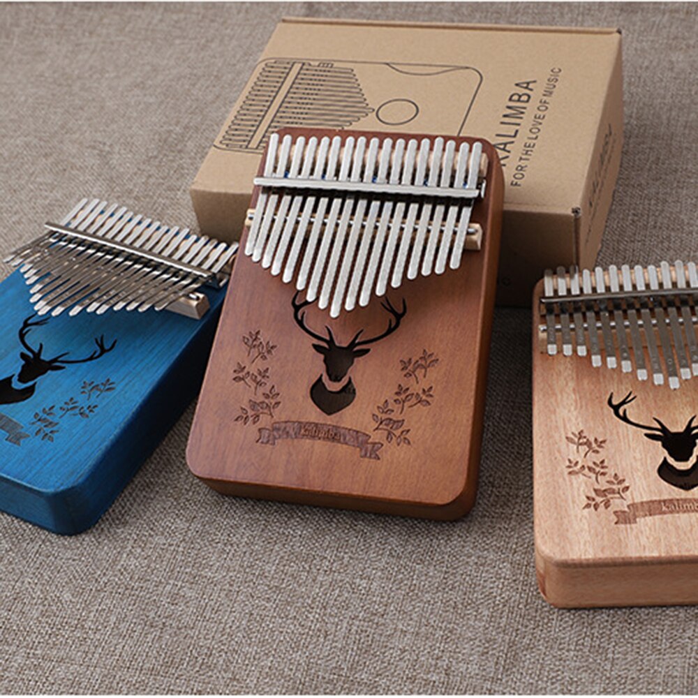17 Keys Kalimba Thumb Piano Wood Mahogany Mbira Bo... – Grandado