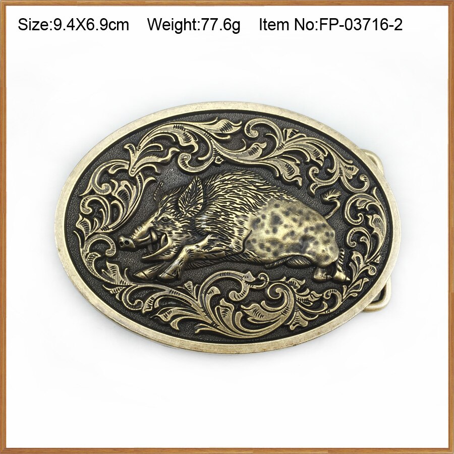 Buckleclub retro Zinc alloy 3D wild boar belt buck... – Grandado