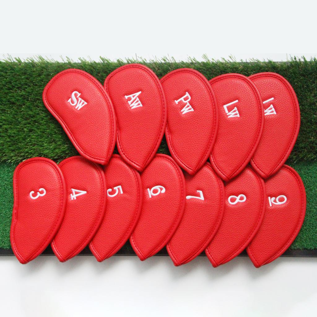 12 Pieces Golf Iron Covers Thick Leatherette Golf ... – Vicedeal