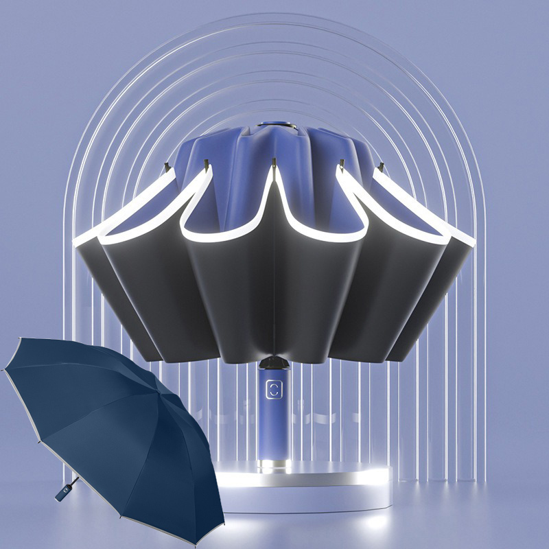 Umbrella Windproof Strong With Reflective Stripe R... – Grandado