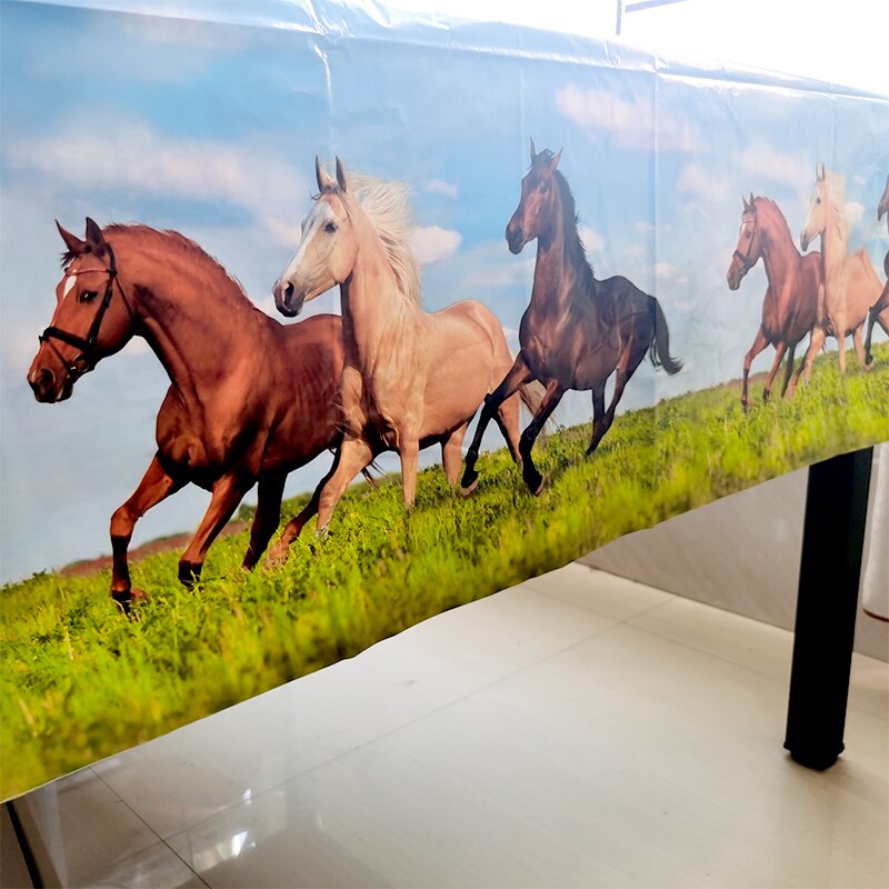 2pcs 51 x 87'' Wild Horse Plastic Tableclo... – Grandado