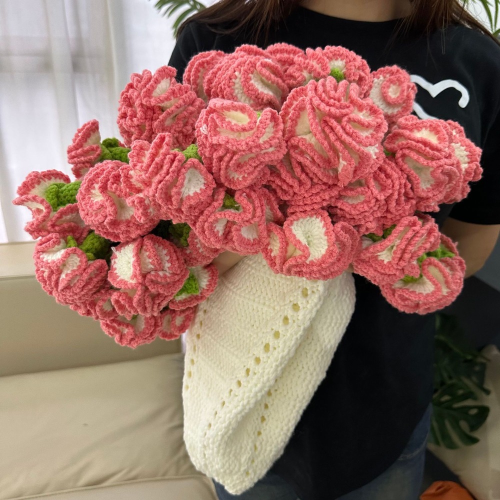 60cm Rose Bouquet Blankets Finished Product Croche... – Grandado