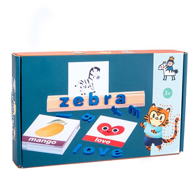 Houten Letters Bijpassende Cognitieve Kaart Set Du... – Grandado