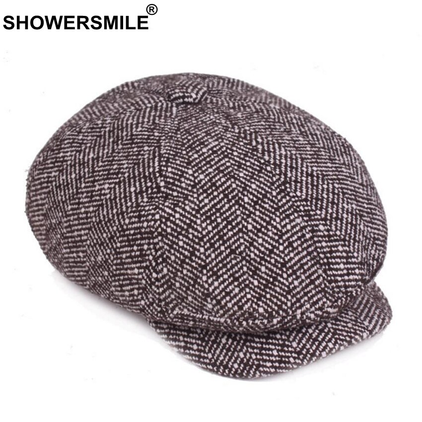 SHOWERSMILE Newsboy Hat Men Herringbone Octagonal ... – Grandado