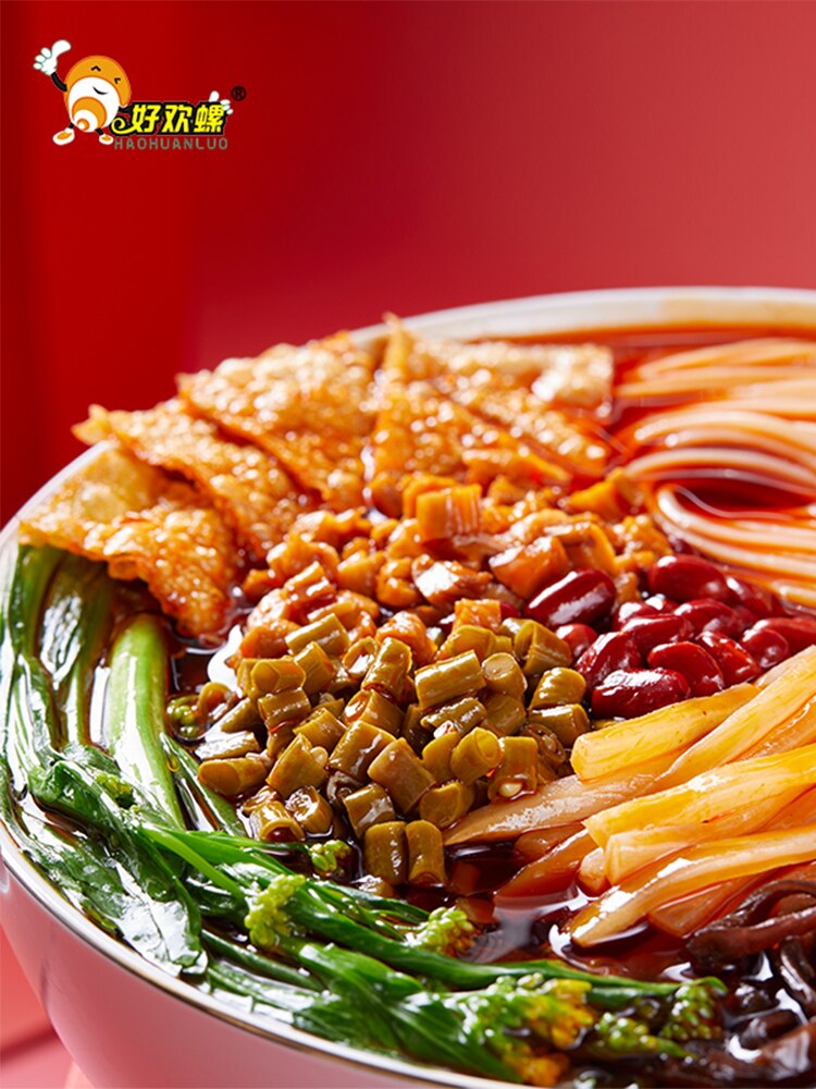 Haohuan ślimak raki smak ślimak makaron Liuzhou smakosz gorący i kwaśny makaron 320g x 5 worków ...