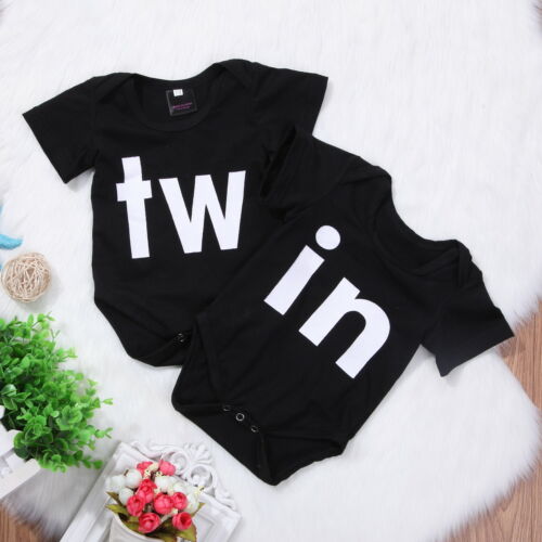 Twins Boy Girl Baby Toddler Infant Cute Letter Bod... – Grandado