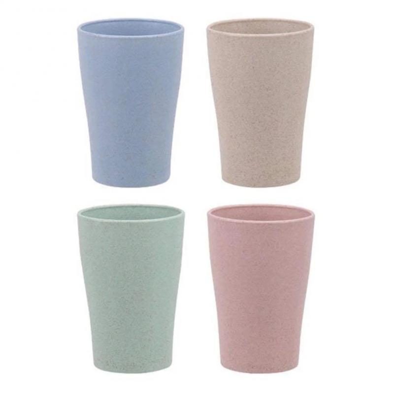 4Pcs/set Wheat Straw Biodegradable Mug Cup Portabl... – Vicedeal