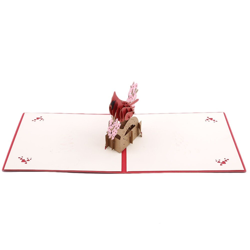 Rode Vogel 3D Pop Up Kaarten Postkaart Met Envelop... – Grandado