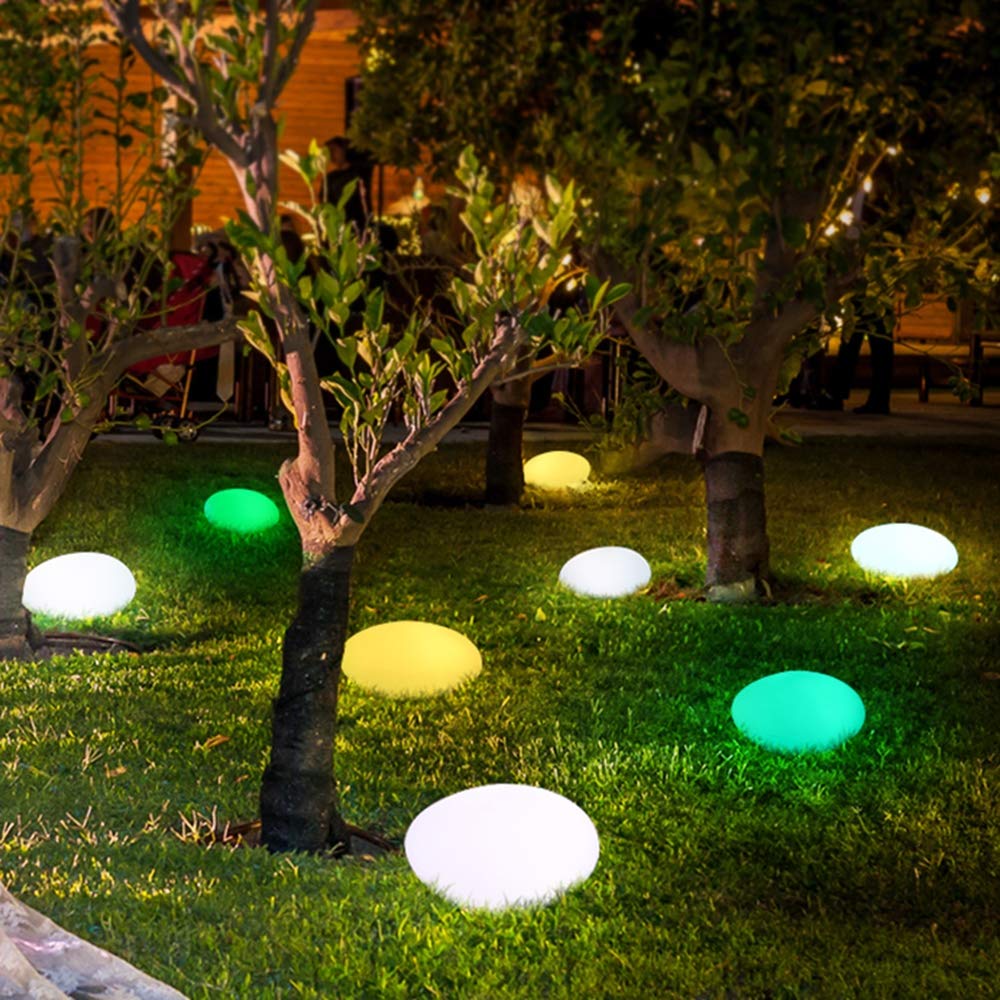 Solar Garden Lights, Glow Cobble Stone Shape Outdo... – Grandado