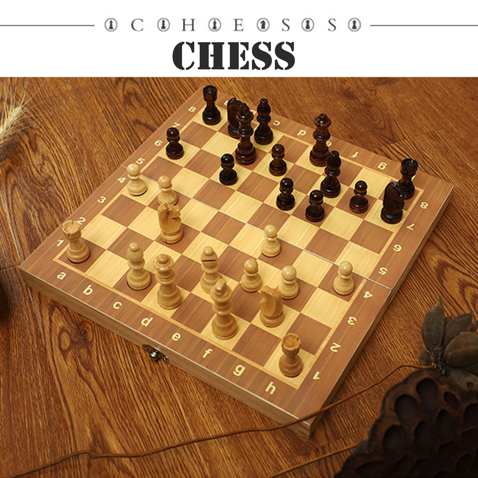 Wooden Chess Portable Foldable Chessboard Indoor I... – Vicedeal