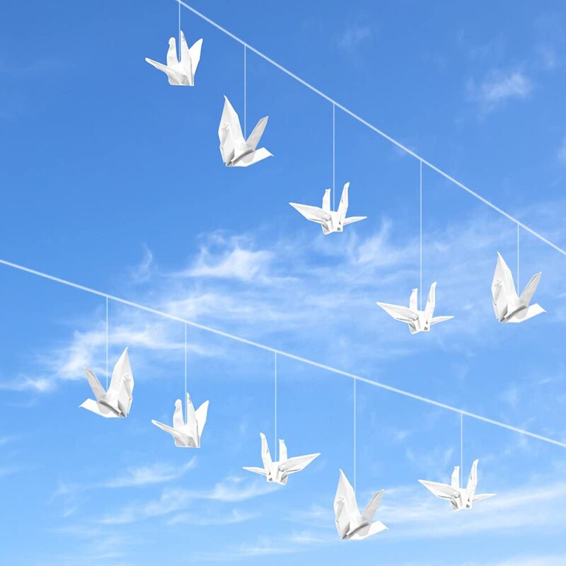 50 PCS Origami Paper Cranes White Folded Cranes Ha... – Grandado