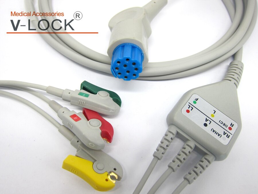 One-piece ECG cable and leadwires 3leads 5 leads s... – Grandado