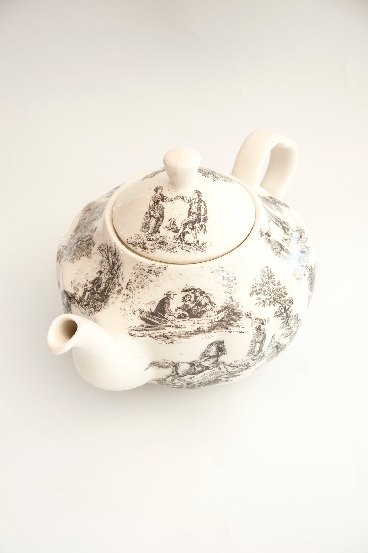 Black British Pattern Porcelain Teapot – Vicedeal