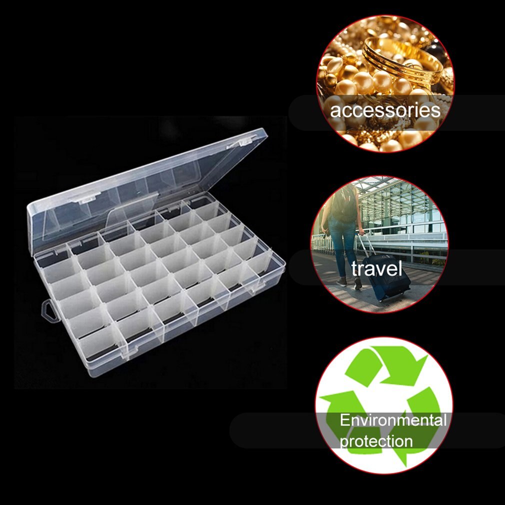 36 Grids Compartment Plastic Storage Box Jewelry E... – Grandado