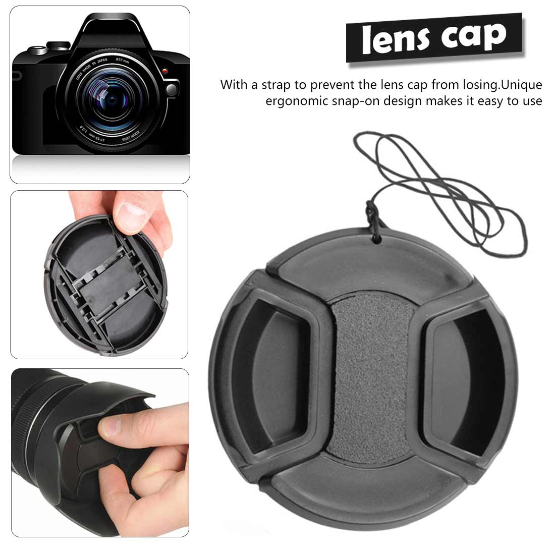 Snap-On Cap Cover Geen Woord Lens Cover Met Anti-V... – Grandado