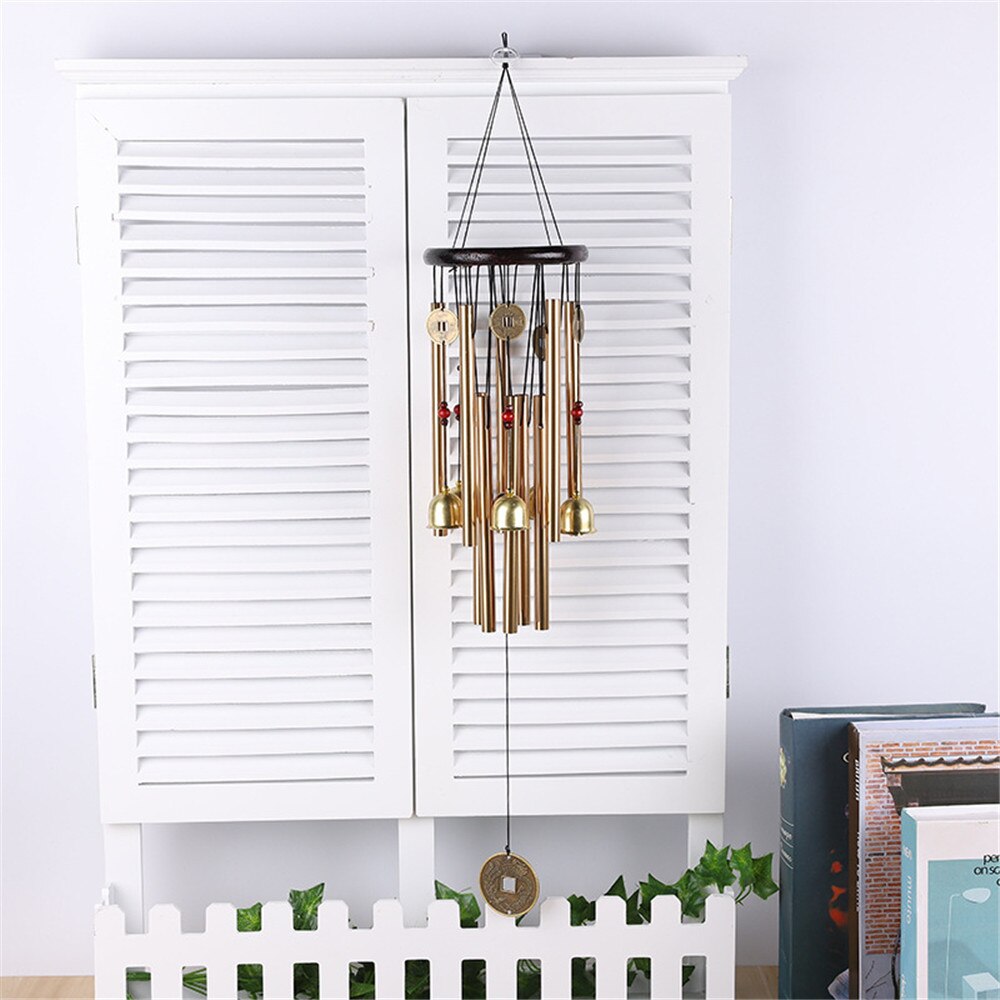 1PC Round Plate Solid Wood Red Pattern Wind Chime ... – Grandado