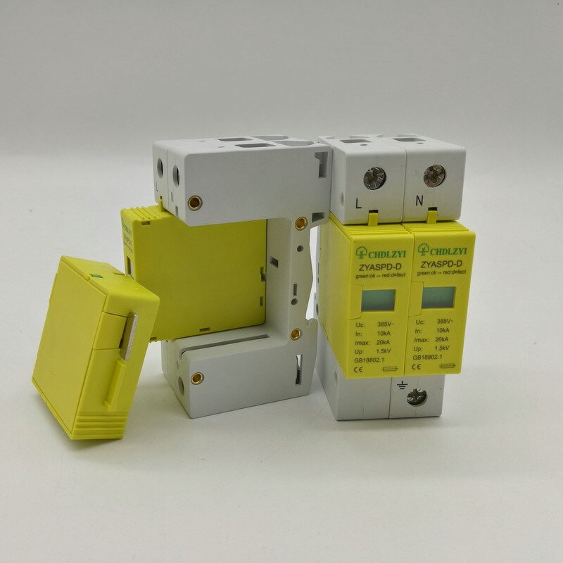 SPD 1P+N 10KA~20KA ~385VAC 1.5KV House Surge Prote... – Vicedeal