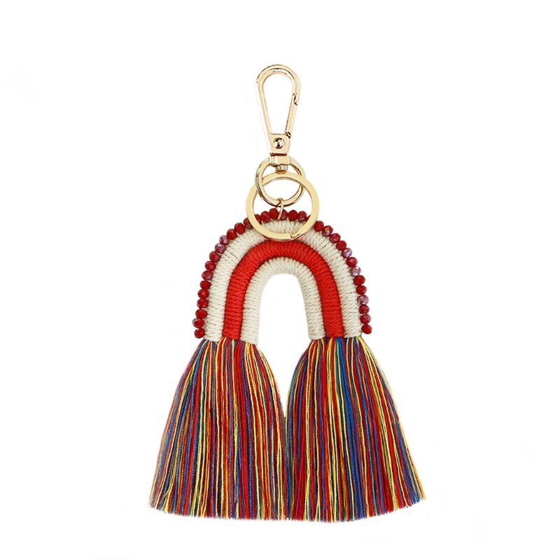 Weaving Macrame Rainbow Keychains Women Girls Boho... – Vicedeal