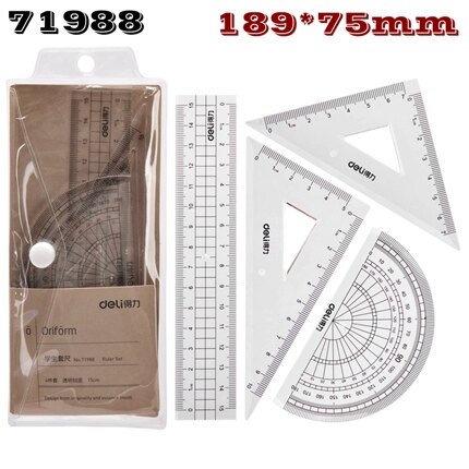 4PCS/SET Deli 71988/72002/72004 Student ruler set ... – Vicedeal