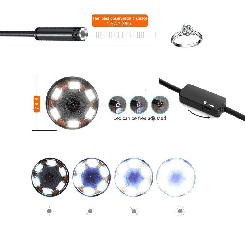 6 Leds 7MM 480p Waterproof Android Endoscope Type ... – Grandado