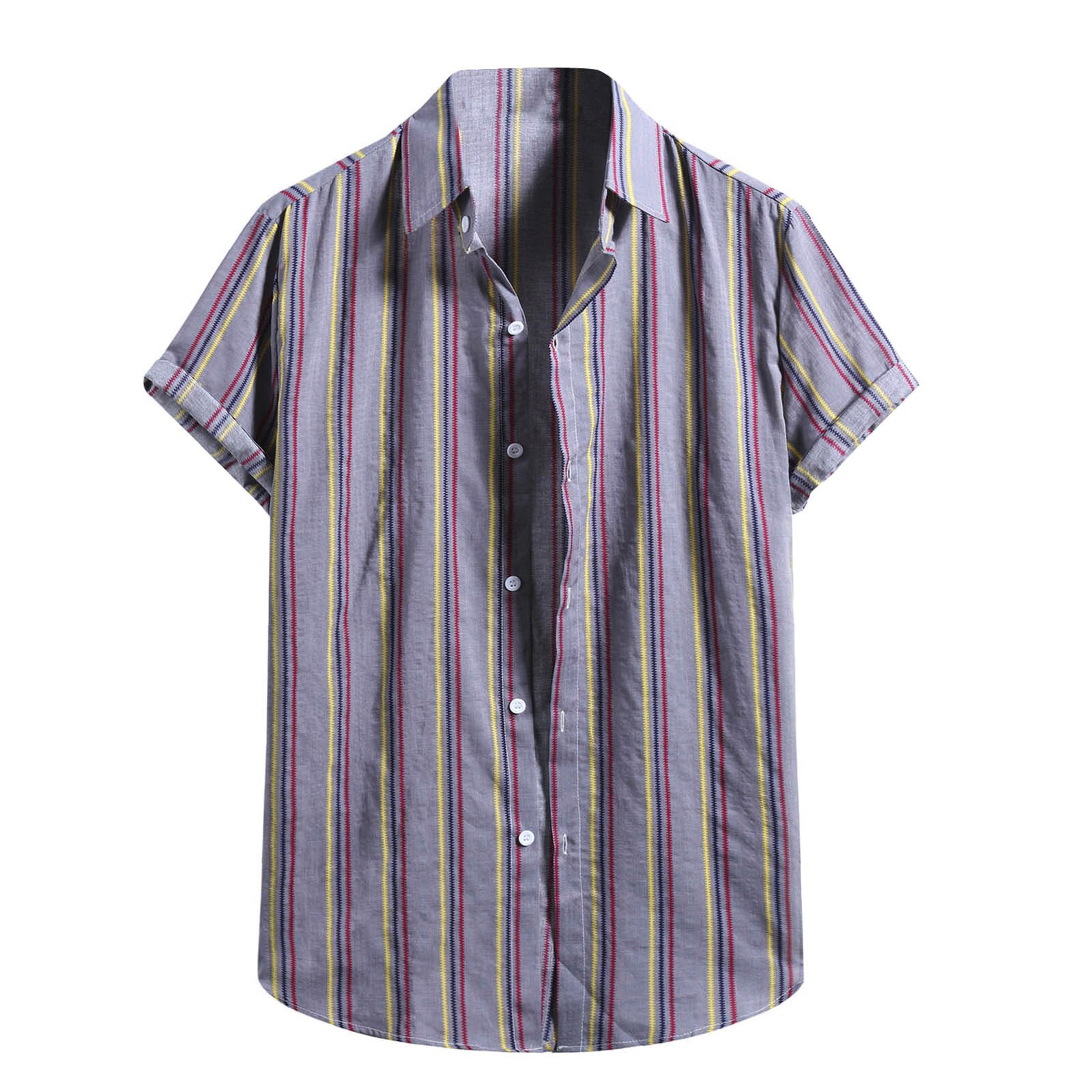 2021men‘s Summer Short Sleeve Mens Breathable Stri... – Grandado
