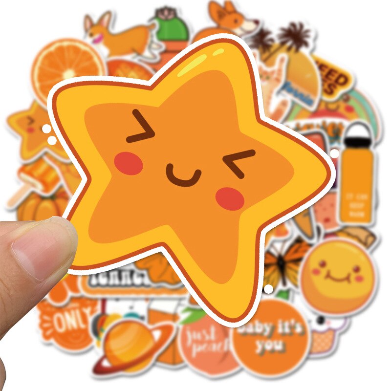 50pcs Orange VSCO Stickers Chidren Toy Waterproof ... – Grandado