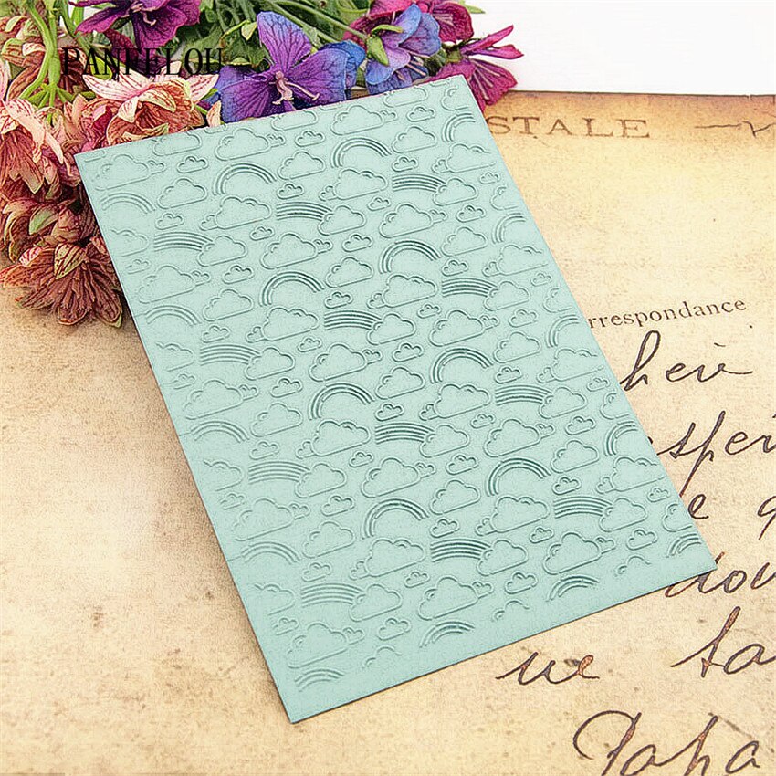 12.6x17.8 Rainbow clouds Embossing folders Plastic... – Grandado