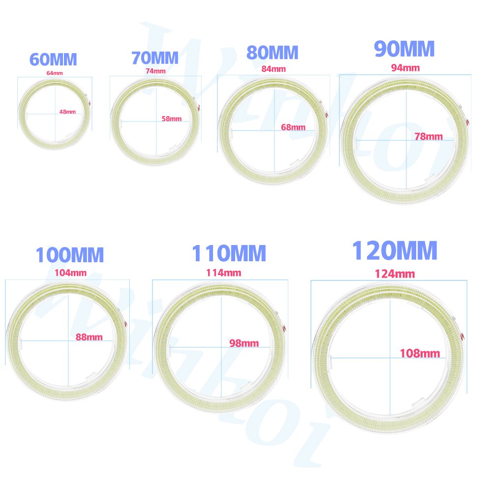 Pair Halo Ring Light Fog Lights Led Headlight COB ... – Grandado