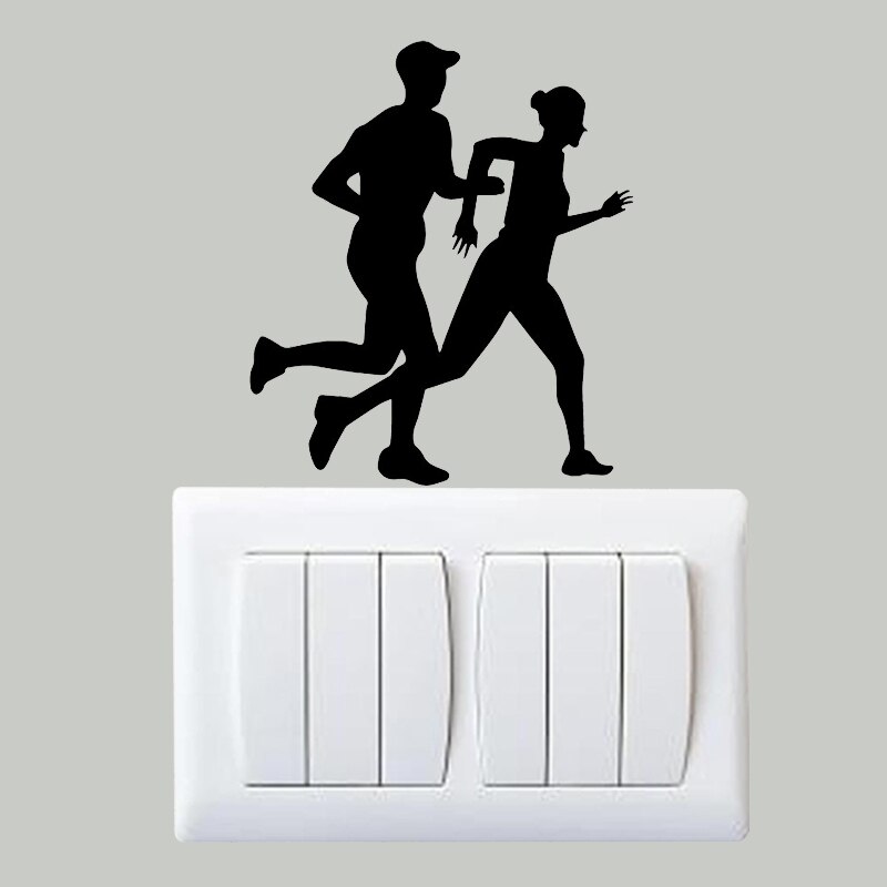 Running Men And Women Sport Wall Stickers Decals D... – Grandado