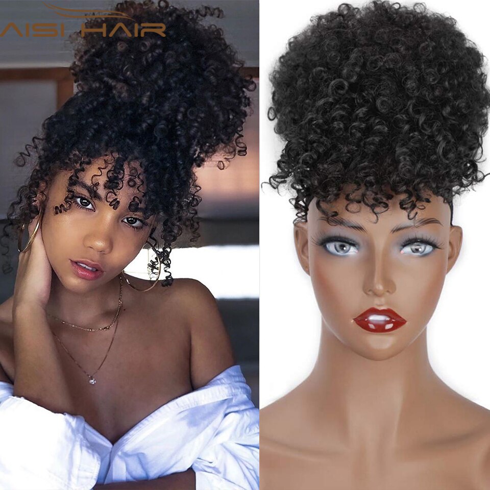 AISI HAIR Afro Puff-coleta con cordón para mujer, ... – Grandado