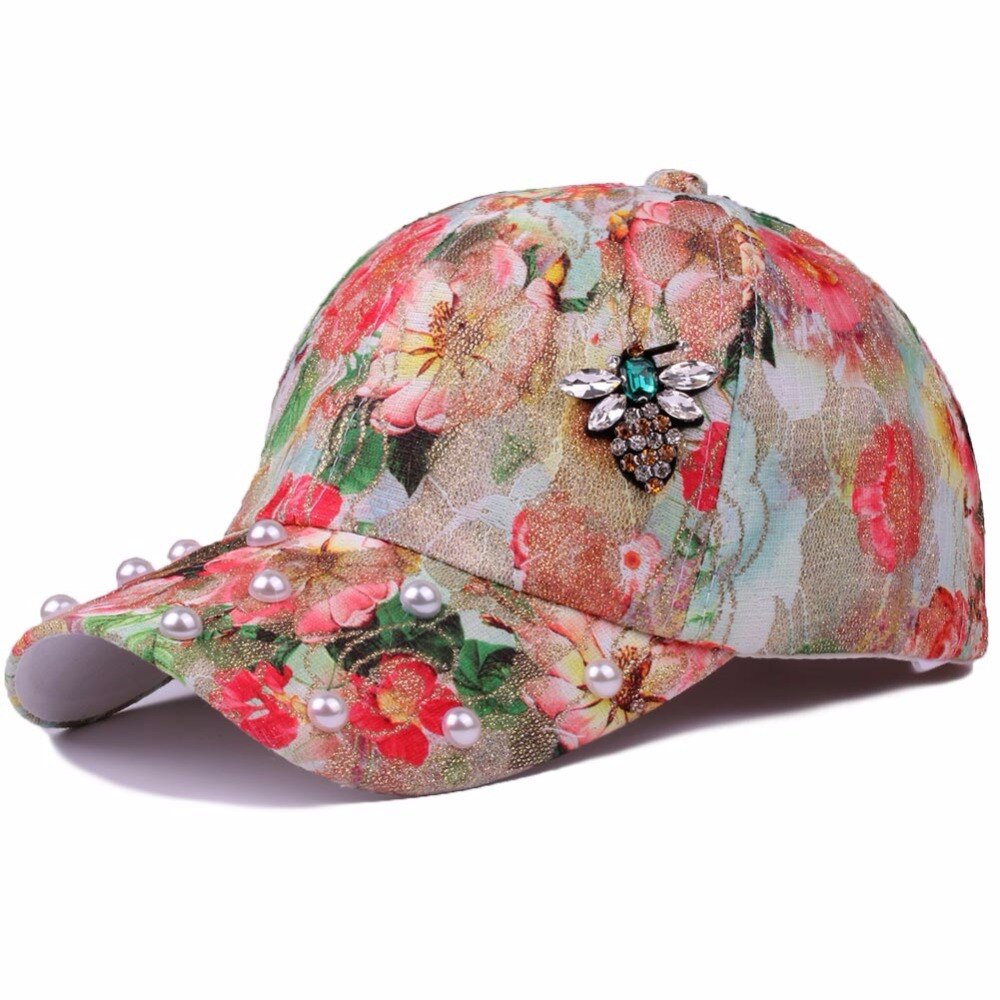 Lente Zomer Baseball Cap Vrouwen Glas Boor Bee Sna Grandado