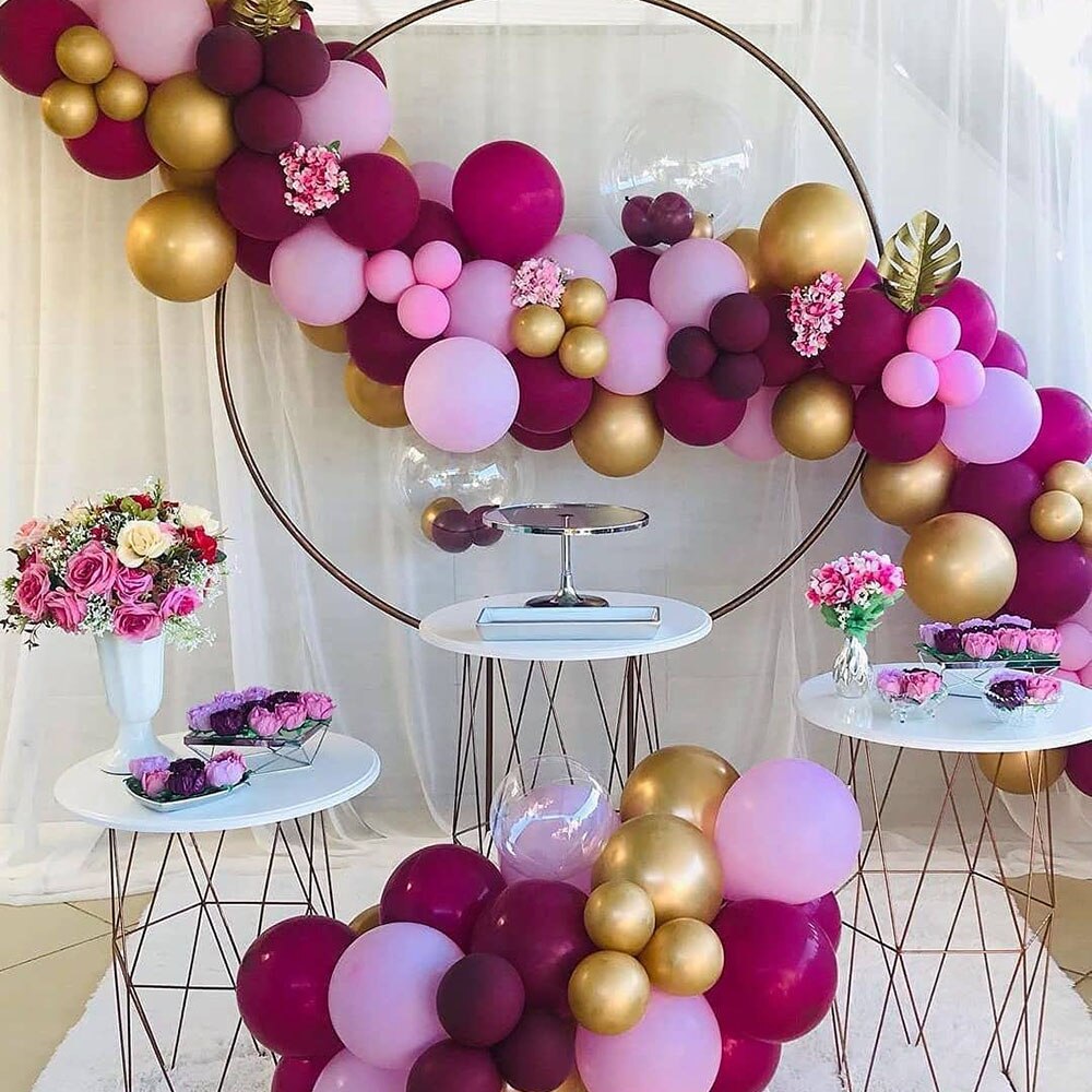 Crystal wine red Balloons Garland Kit Rose Red Pin... – Grandado