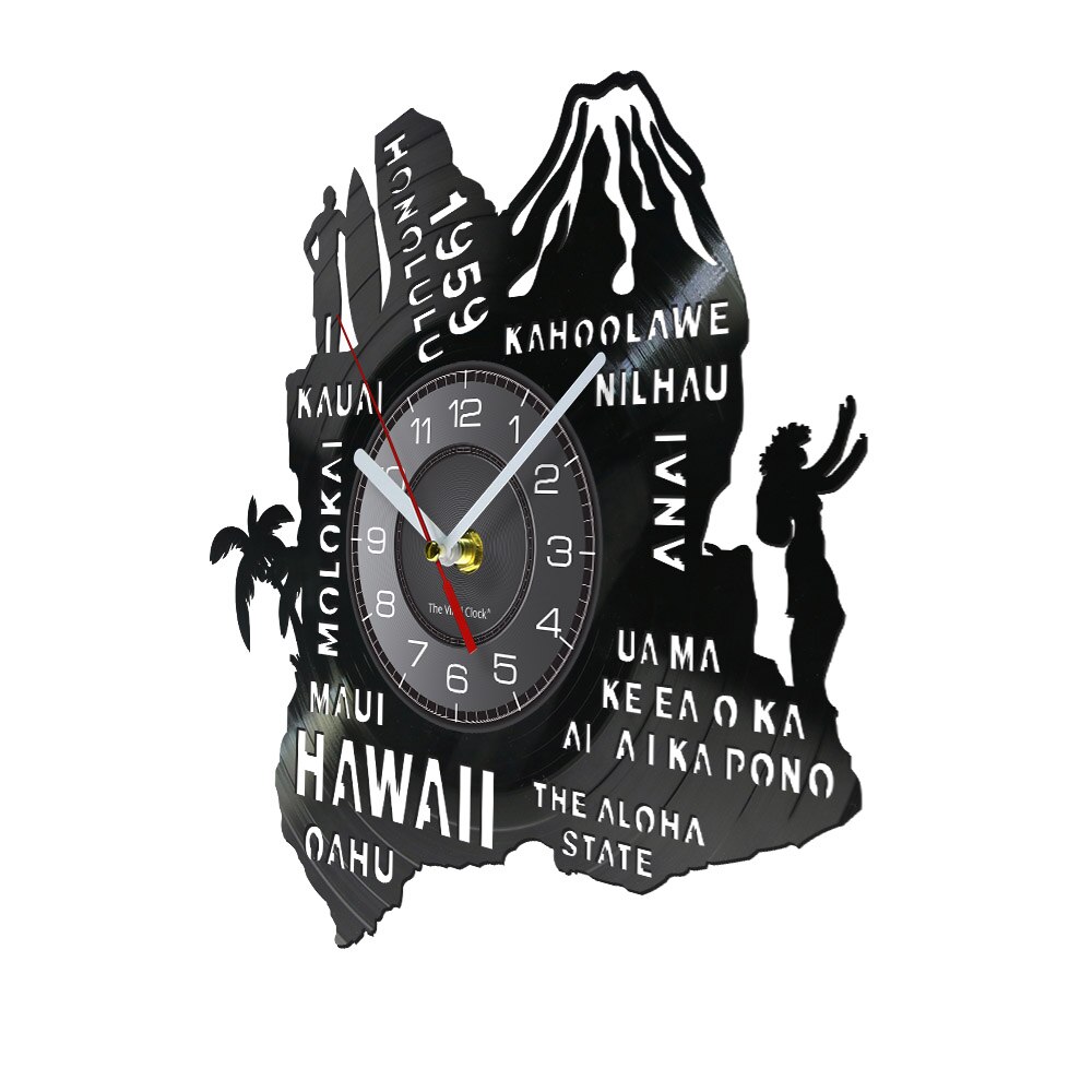 The Aloha State Hawaii Home State Wall Clock Palm ... – Grandado