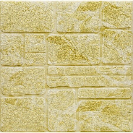 Yellow 3D Rectangle Stone Self Adhesive Wall Panel... – Vicedeal