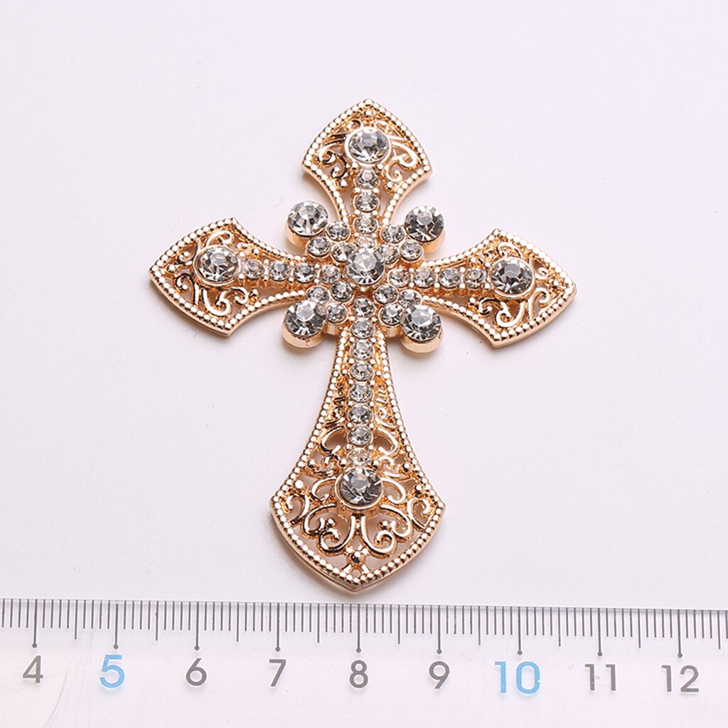 5 Pieces Crystal Cross Shape Embellishments Flatba... – Grandado