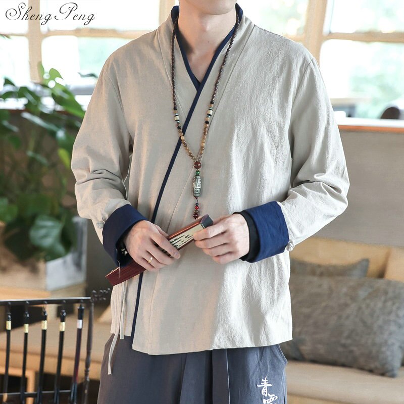 Traditional chinese shirt zen clothing oriental me... – Grandado