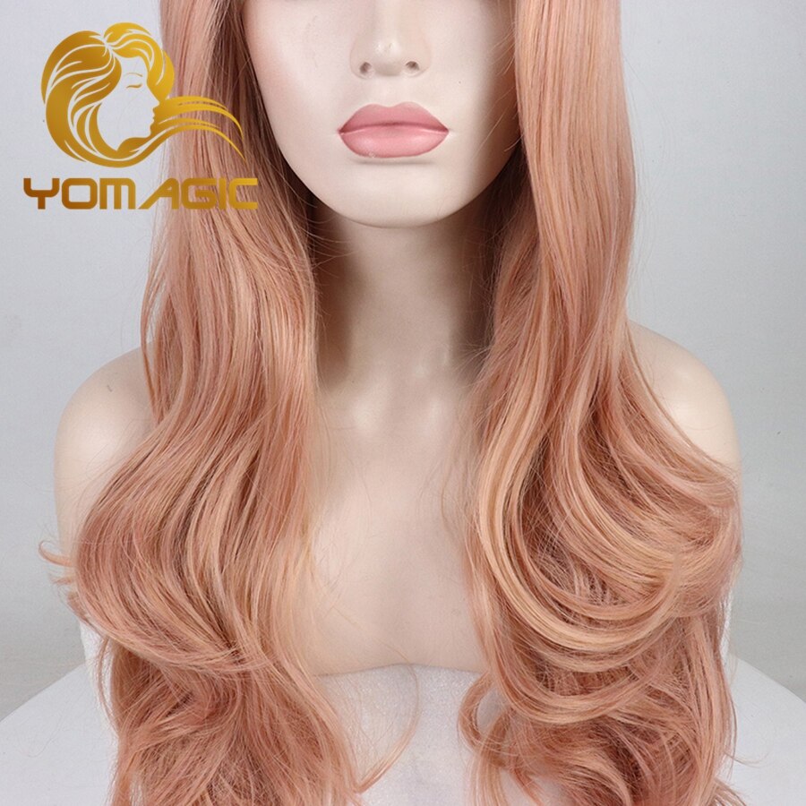 Yomagic Hair Rose Pink Synthetic Hair Wigs with Na... – Vicedeal