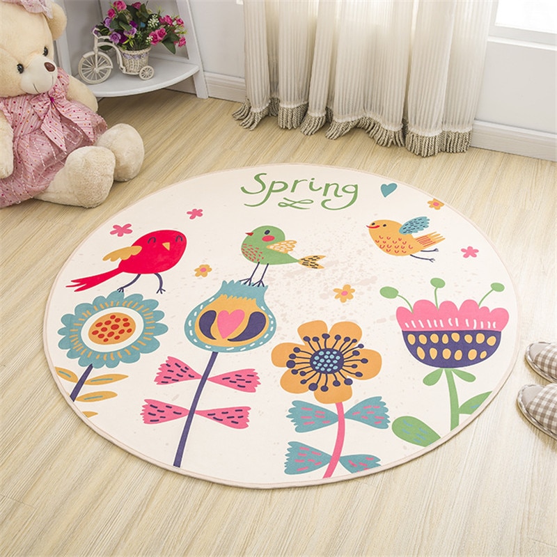 60cm tecknad rund matta baby krypmatta barns sovru... – Grandado