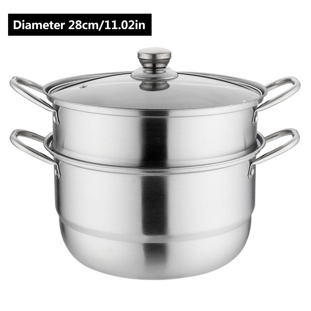 Stainless Steel Steamer With Visible Lid Double-la... – Vicedeal