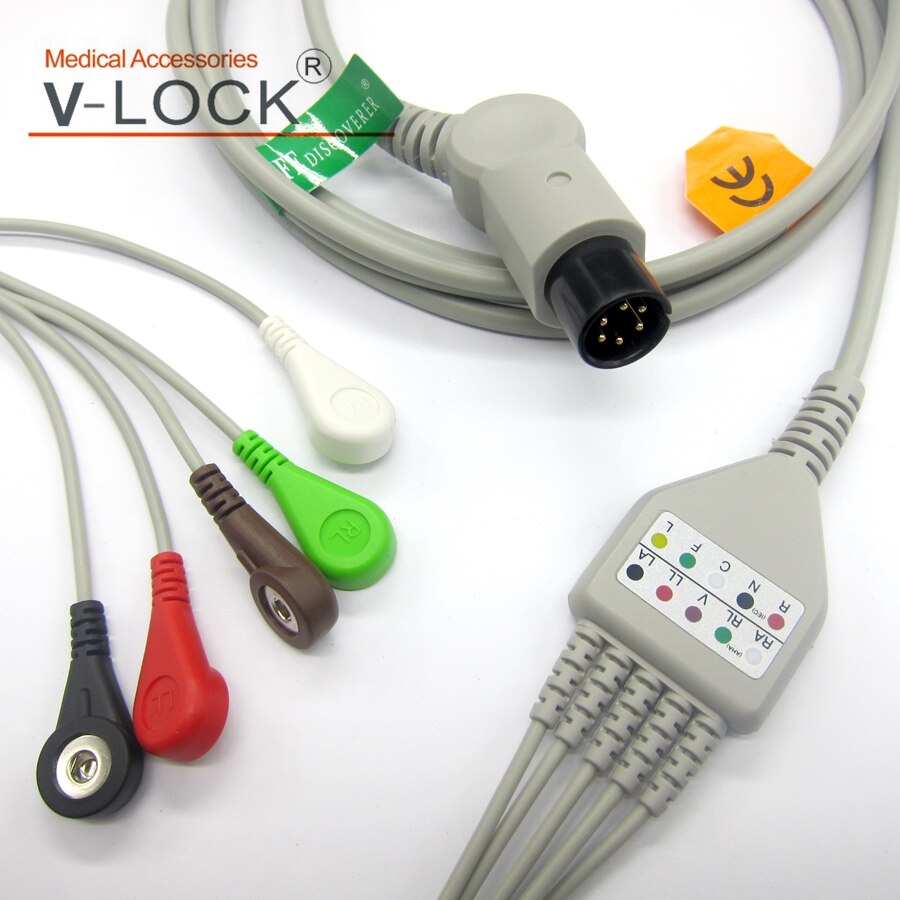 Ecg Kabel Met 5Leads, Snap Voor Biolight A8 A9 M69... – Vicedeal