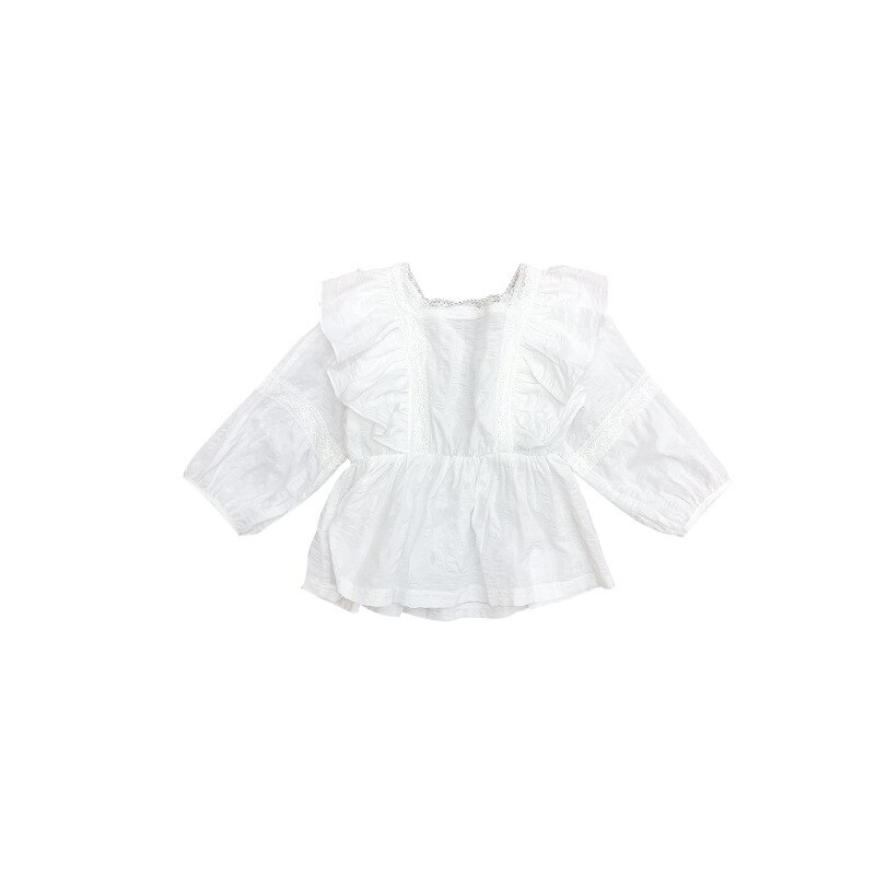 2022 Spring Girls Long Sleeve White Blouses Kids C... – Vicedeal