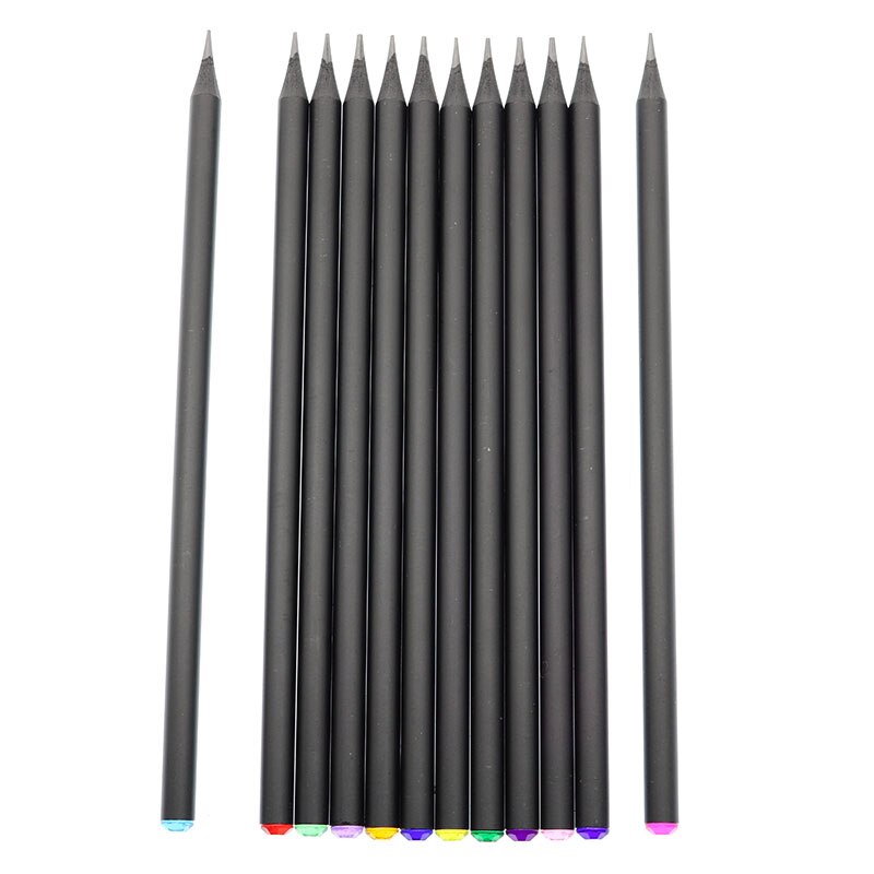! 12 Pieces Black Wooden Pencil HB Drawing Writing... – Vicedeal