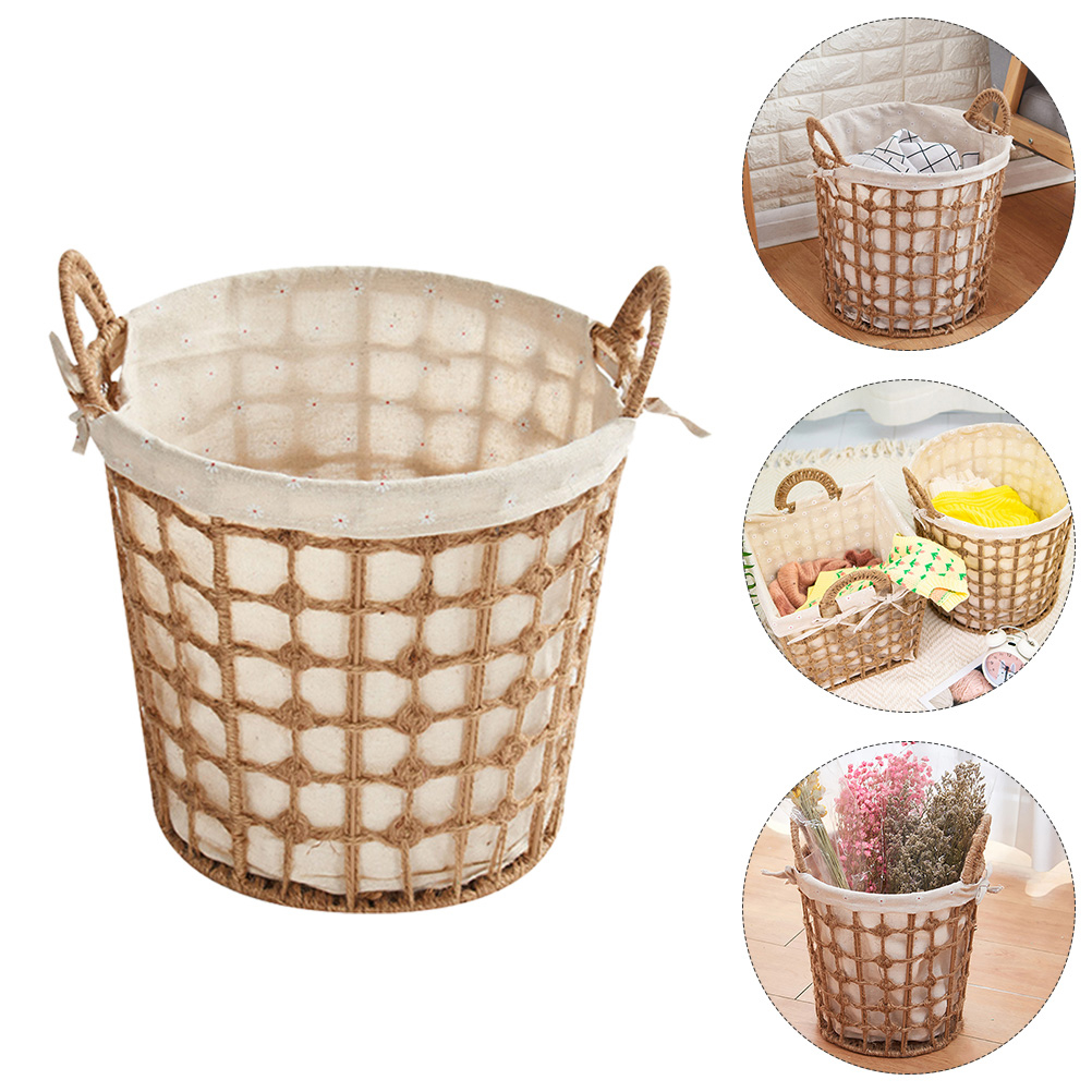 1Pc Woven Laundry Storage Basket Portable Dirty Cl... – Grandado