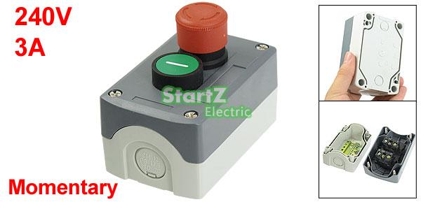 240V 3A Red Emergency Stop Momentary Green Flat Pu... – Grandado