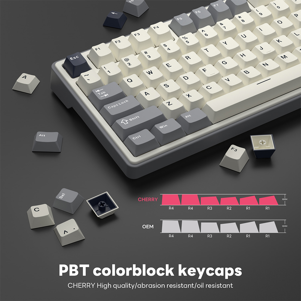 RK ROYAL KLUDGE PBT Colorblock Keycaps 98 Keys Eng... – Grandado