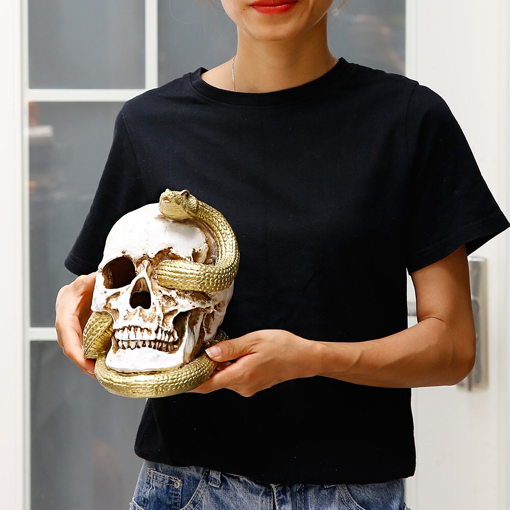 Halloween Simulation Snake Skull Head With Light S... – Grandado