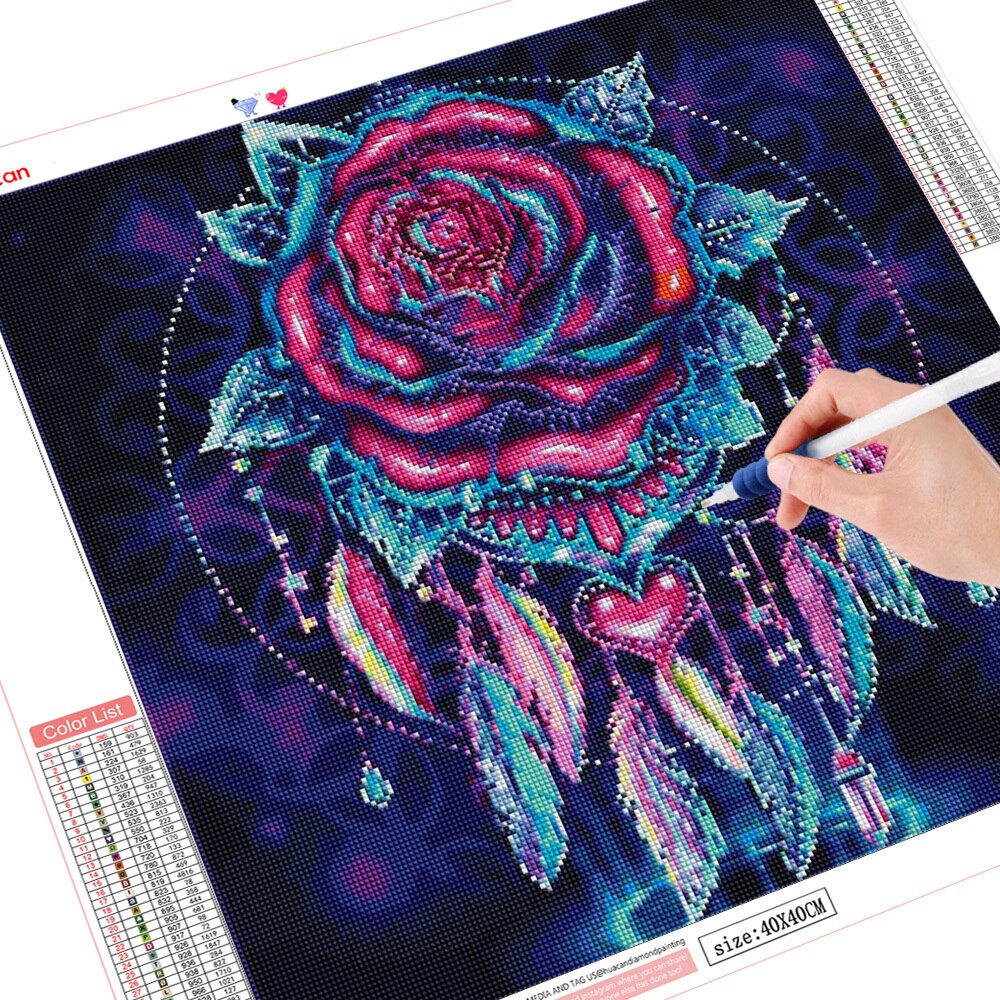 HUACAN 5D DIY Diamond Painting Rose Needlework Dia... – Vicedeal