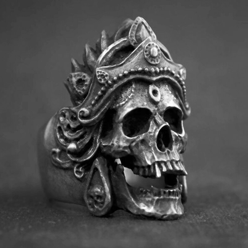 Cool Santa Muerte Death Skull Ring Unique Mens Sta... – Vicedeal
